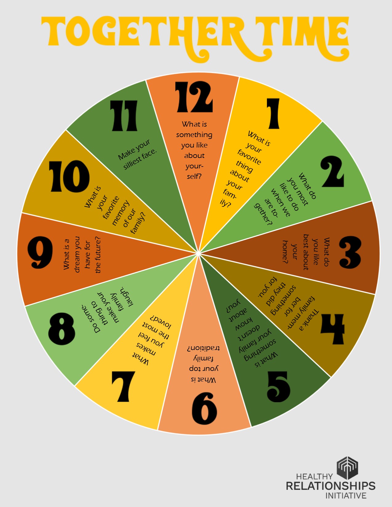 HRI’s Together Time Board Game – Healthy Relationships Initiative