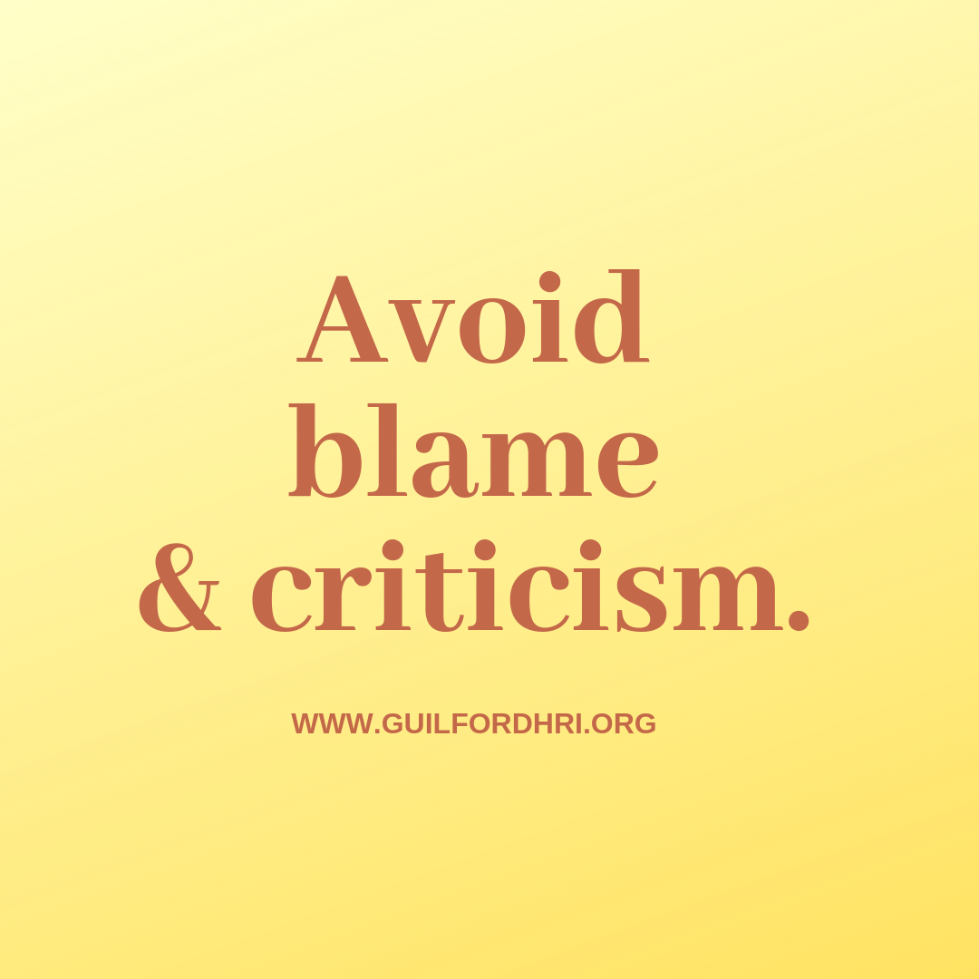 Avoid Blame and Criticism – Healthy Relationships Initiative