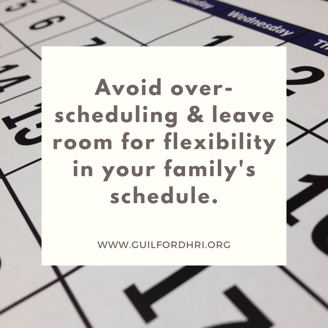 Avoid Over-scheduling – Healthy Relationships Initiative