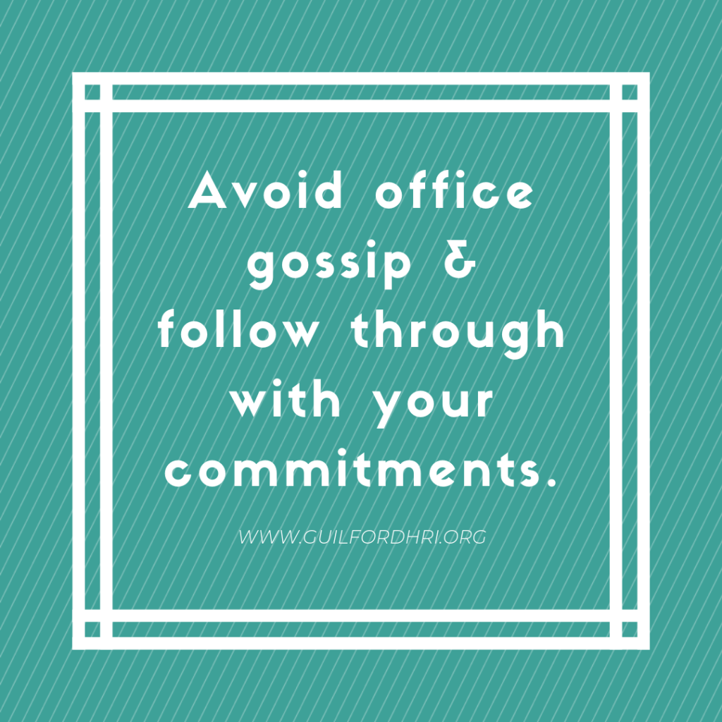 Avoid Office Gossip and Follow Through with Commitments – Healthy ...